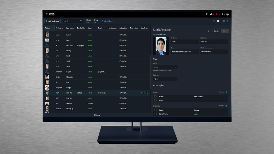 New cardholder and alarm management enhancements in Genetec Web App